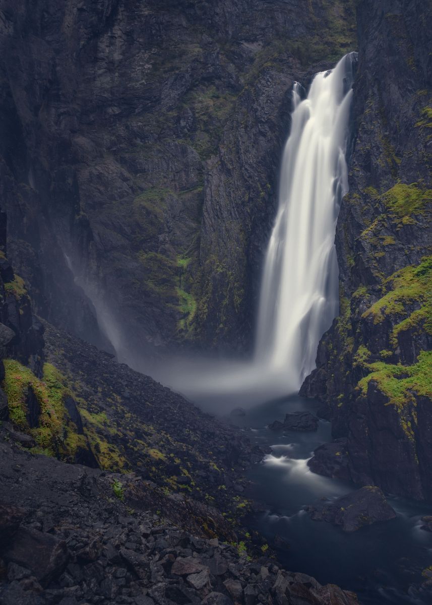 'Voringfoss' Poster, picture, metal print, paint by Pawel Kaim | Displate