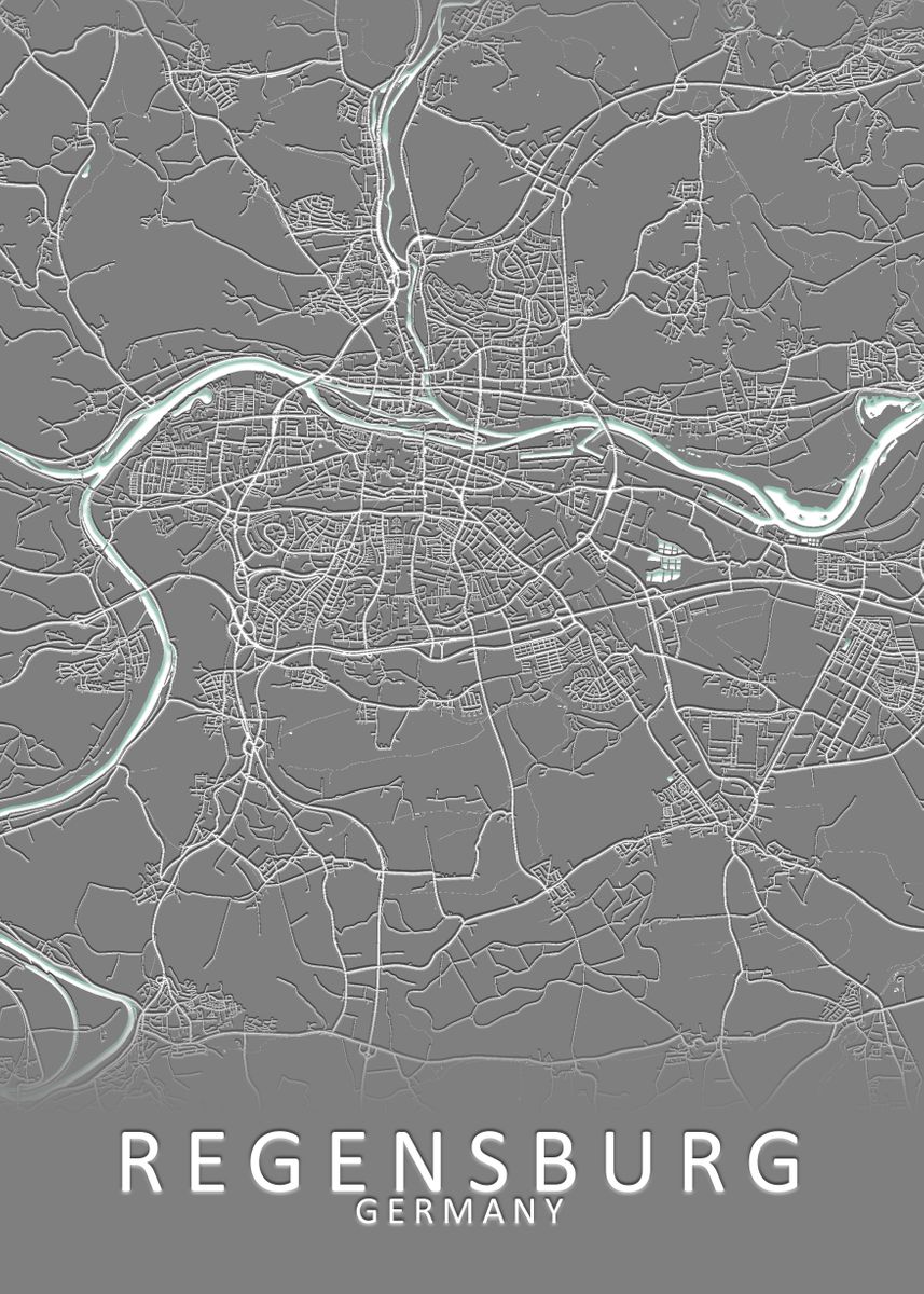 'Regensburg Germany Map' Poster by City Map Art Prints | Displate