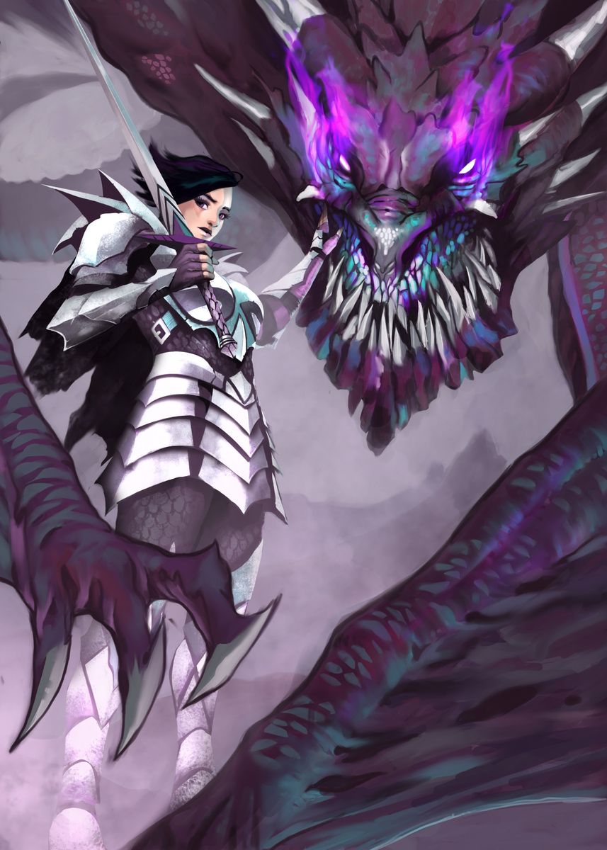 'Bek the Dragon Whisperer' Poster, picture, metal print, paint by ...