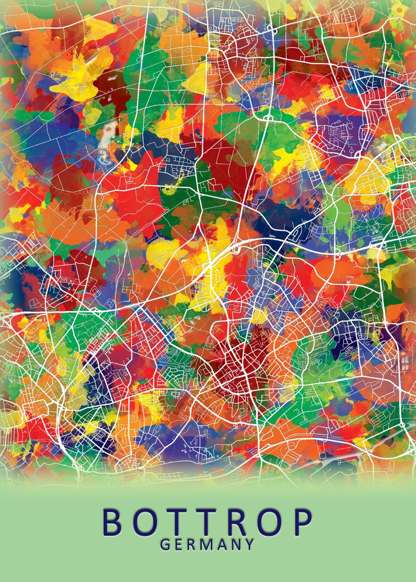 'Bottrop Germany City Map' Poster by City Map Art Prints | Displate