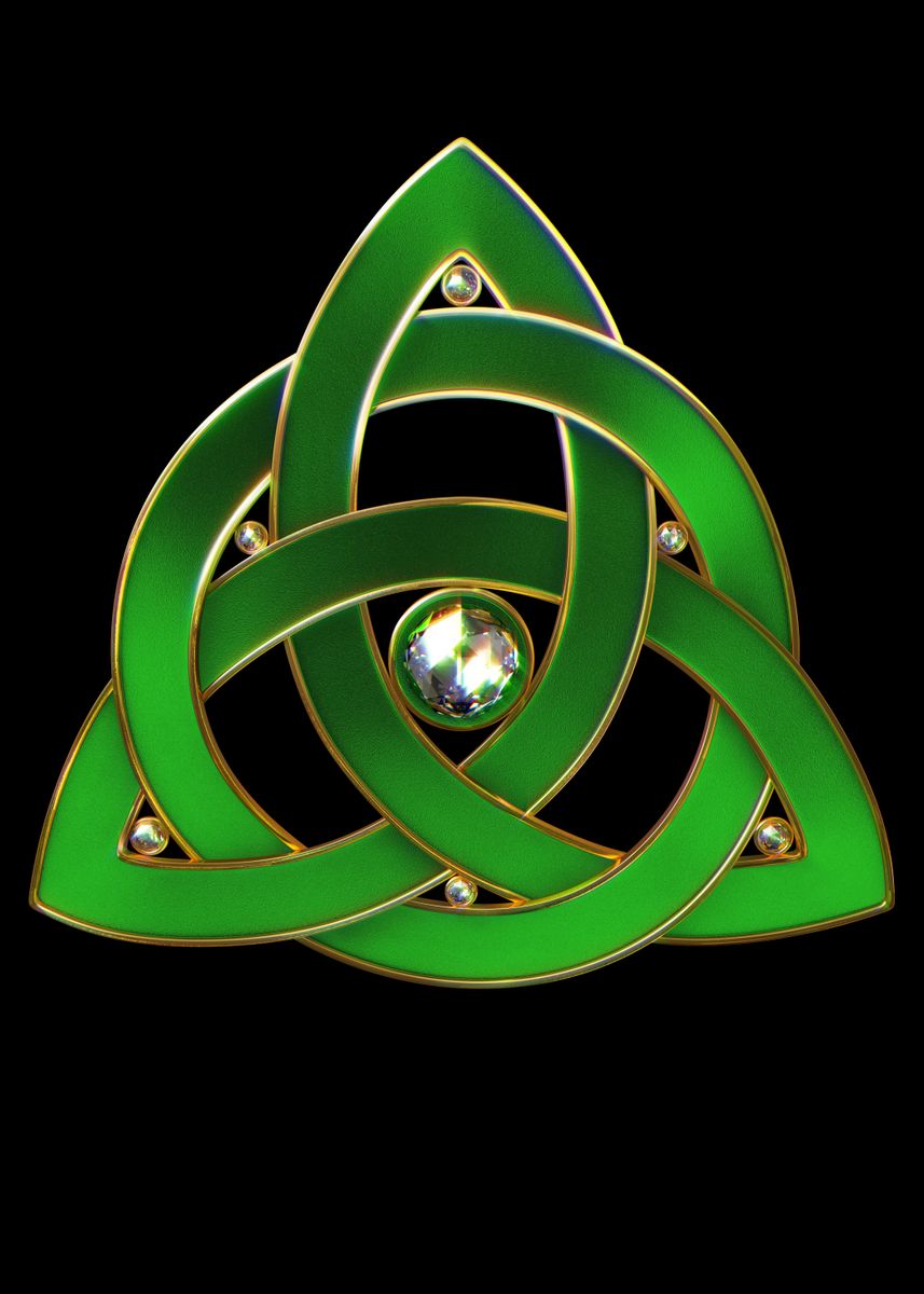 'Celtic Trinity Knot Black' Poster, picture, metal print, paint by ...