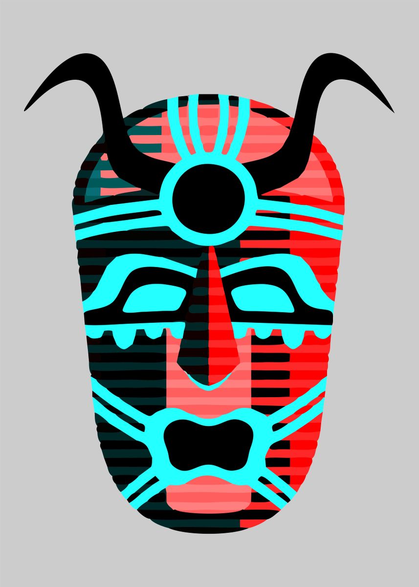 'Traditional Mask 01' Poster, picture, metal print, paint by AdiDsgn ...