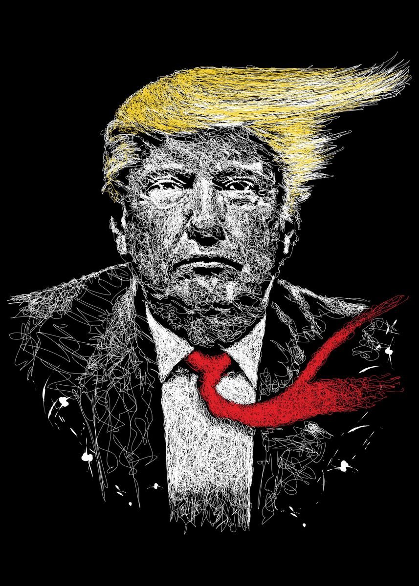 'Donald Trump Sketch' Poster, picture, metal print, paint by Agung ...