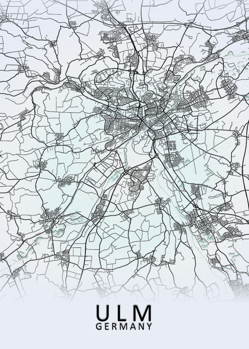 'Ulm Germany City Map' Poster, picture, metal print, paint by City Map ...