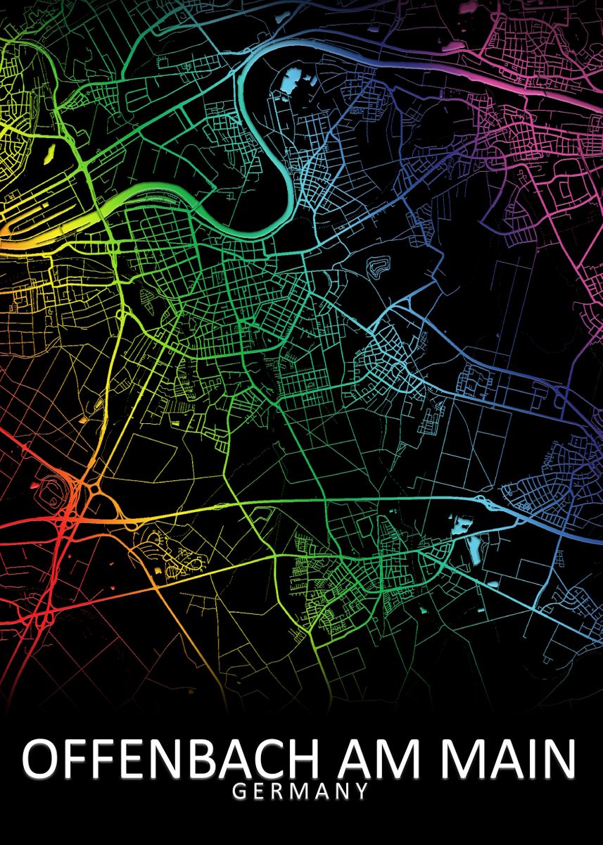 'Offenbach Germany City Map' Poster by City Map Art Prints | Displate
