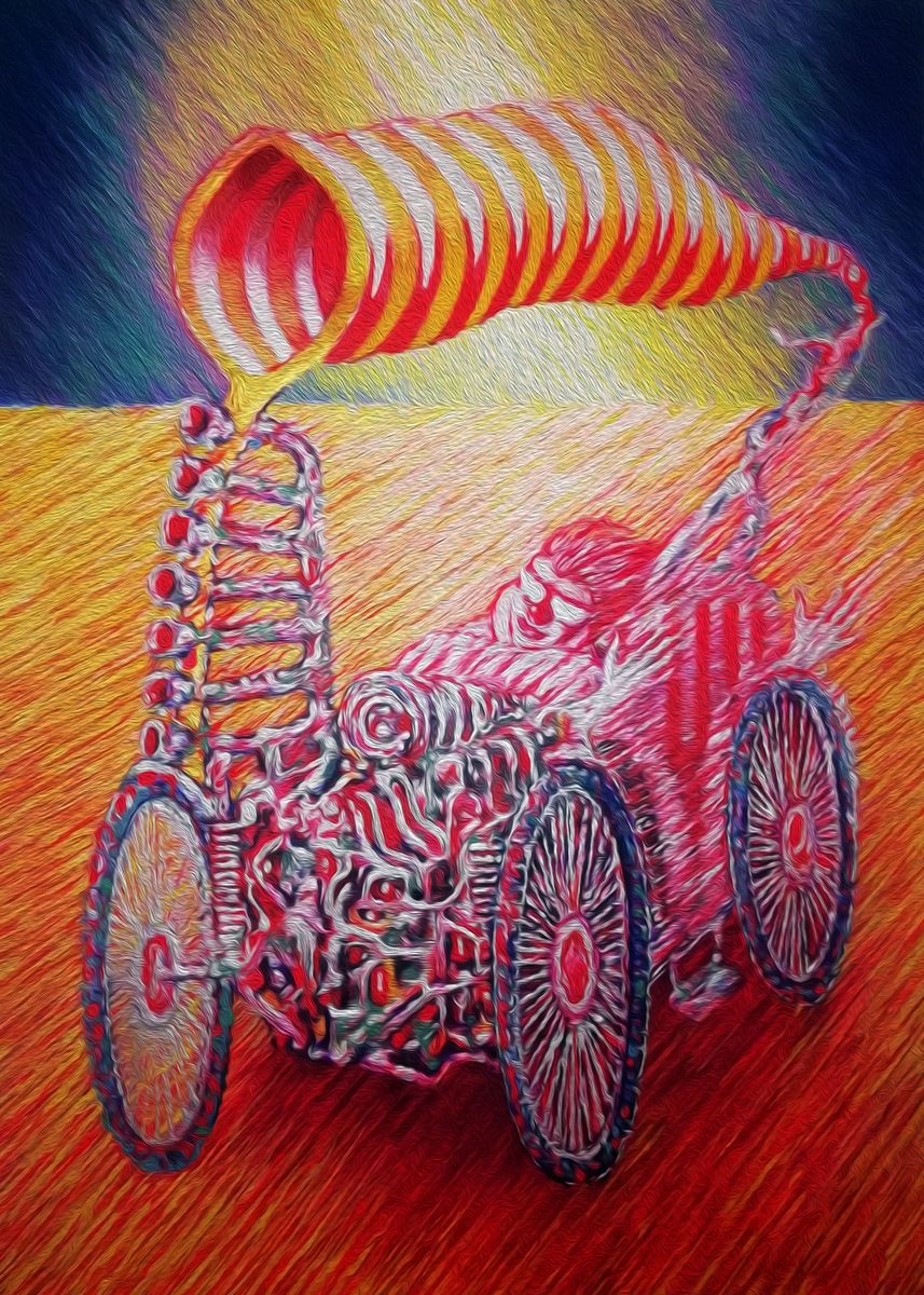 'desert car ' Poster, picture, metal print, paint by Real Green | Displate