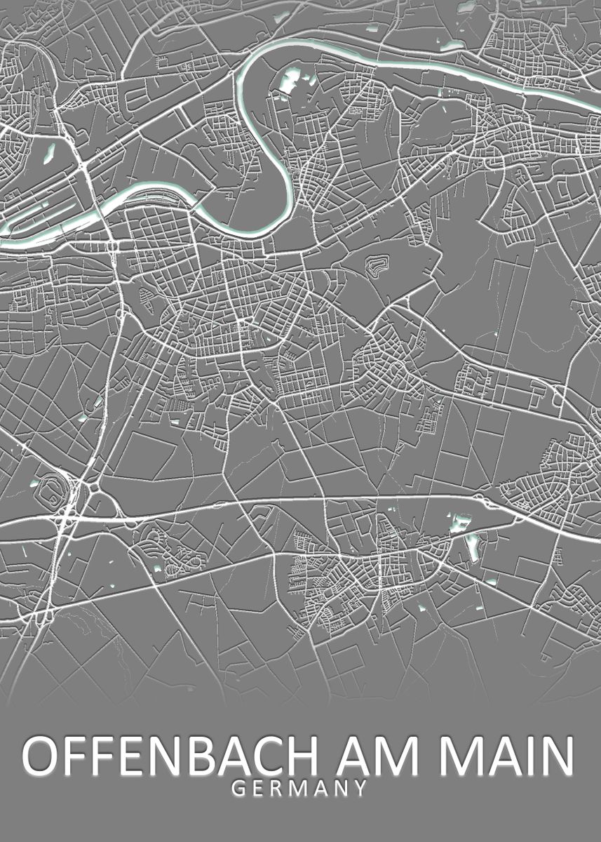 'Offenbach Germany City Map' Poster by City Map Art Prints | Displate
