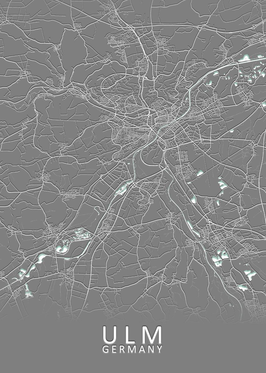 'Ulm Germany City Map' Poster by City Map Art Prints | Displate