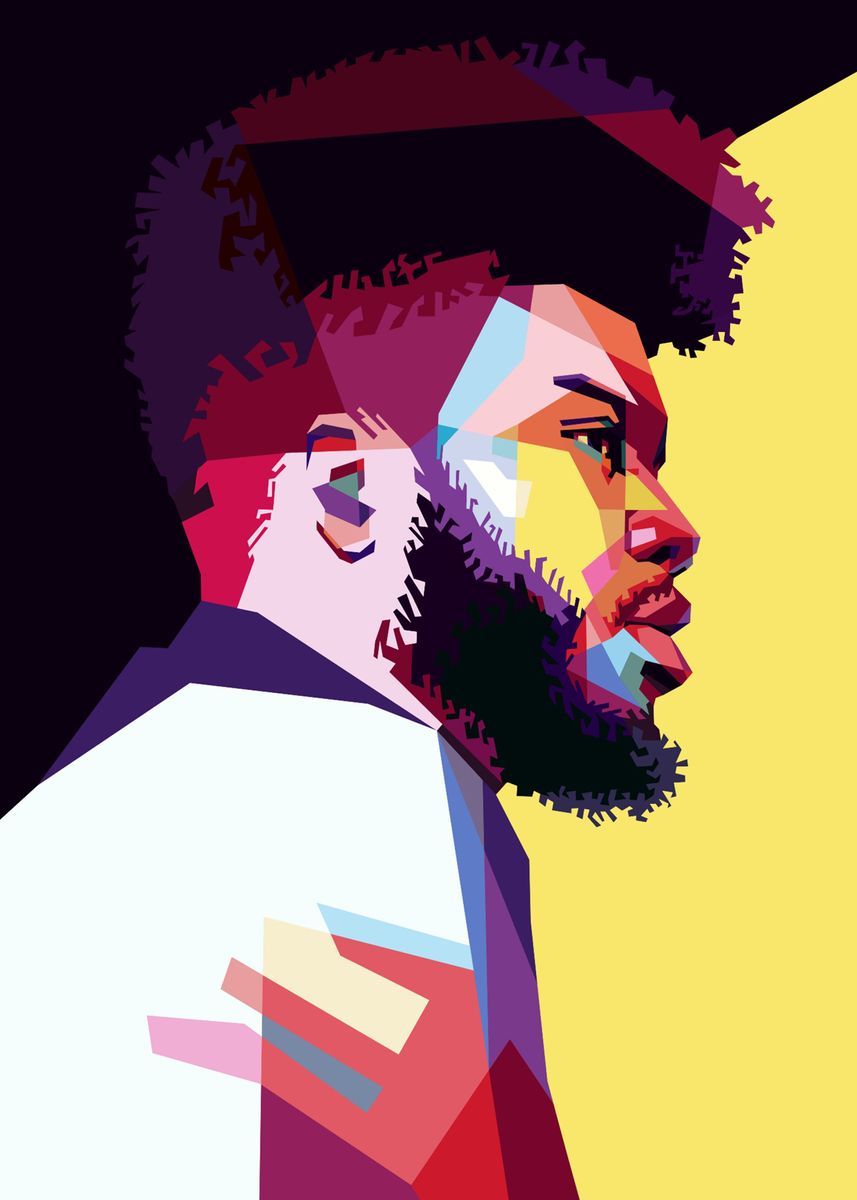 'Khalid Portrait' Poster, picture, metal print, paint by Dip's WPAP ...