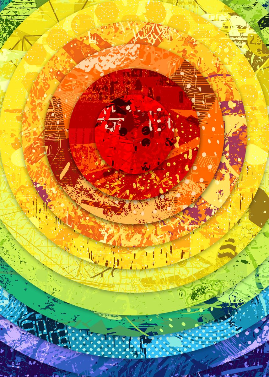 'Color Circles' Poster, picture, metal print, paint by Nick Whitehoune ...