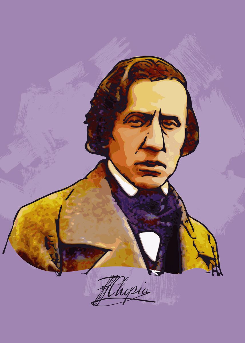 'Chopin portrait' Poster, picture, metal print, paint by Janis ...