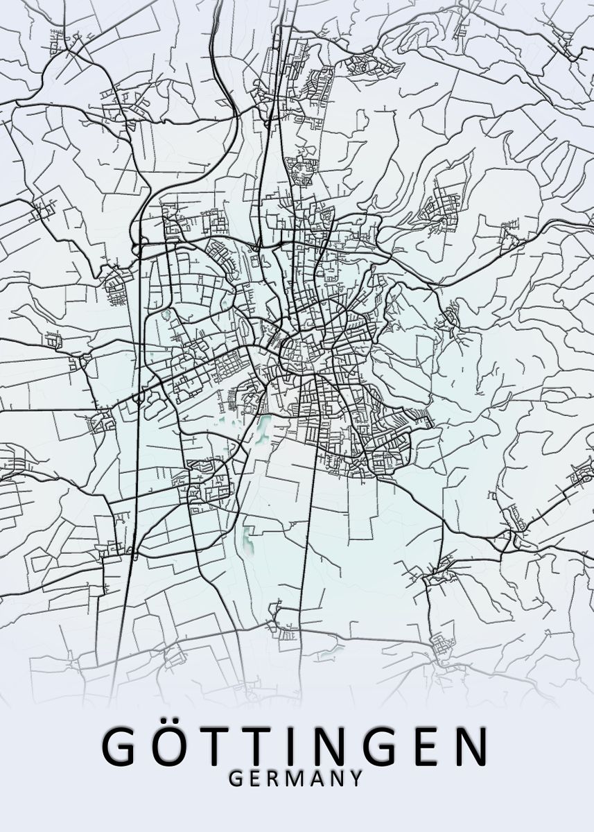 'Gottingen Germany City Map' Poster, picture, metal print, paint by ...