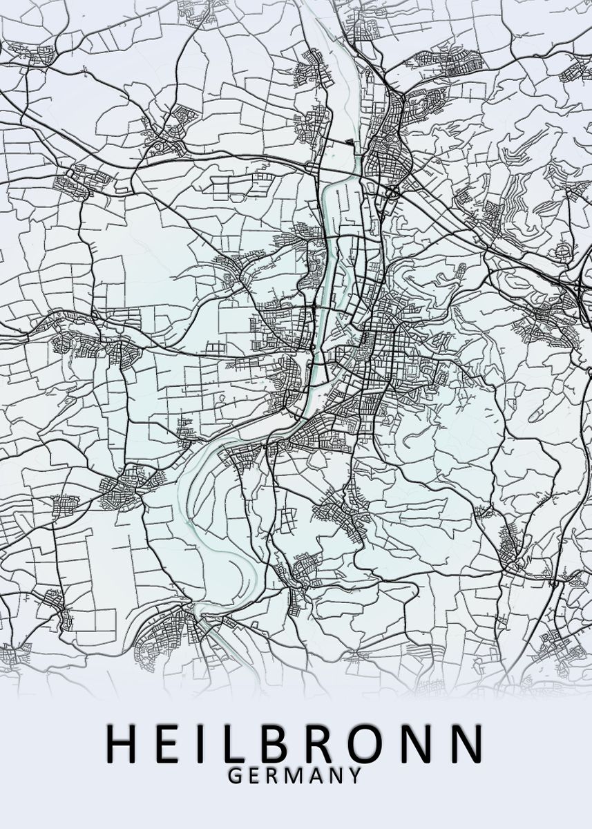 'Heilbronn Germany City Map' Poster by City Map Art Prints | Displate