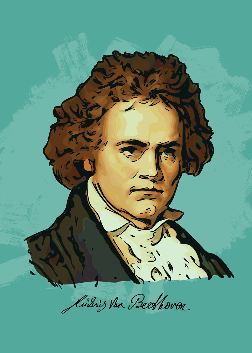 'Beethoven portrait' Poster, picture, metal print, paint by Janis ...
