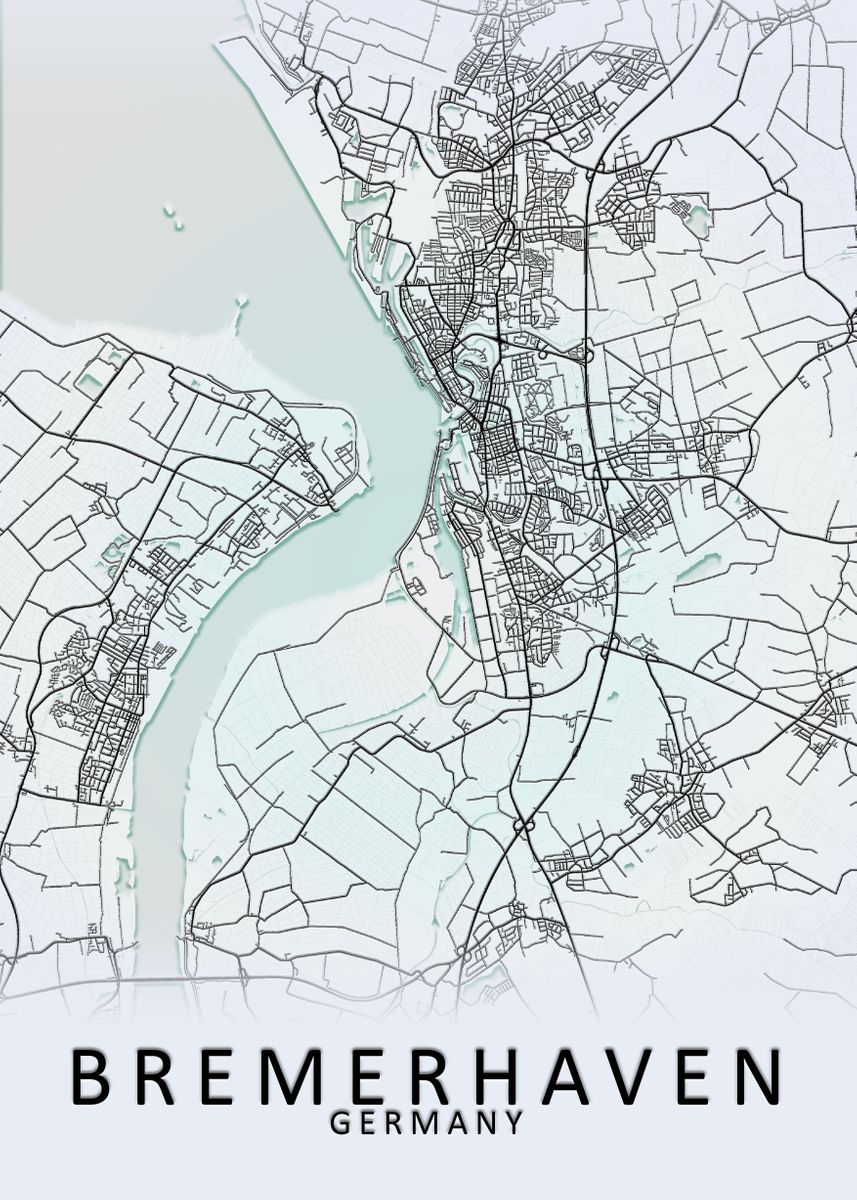 'Bremerhaven Germany Map' Poster by City Map Art Prints | Displate