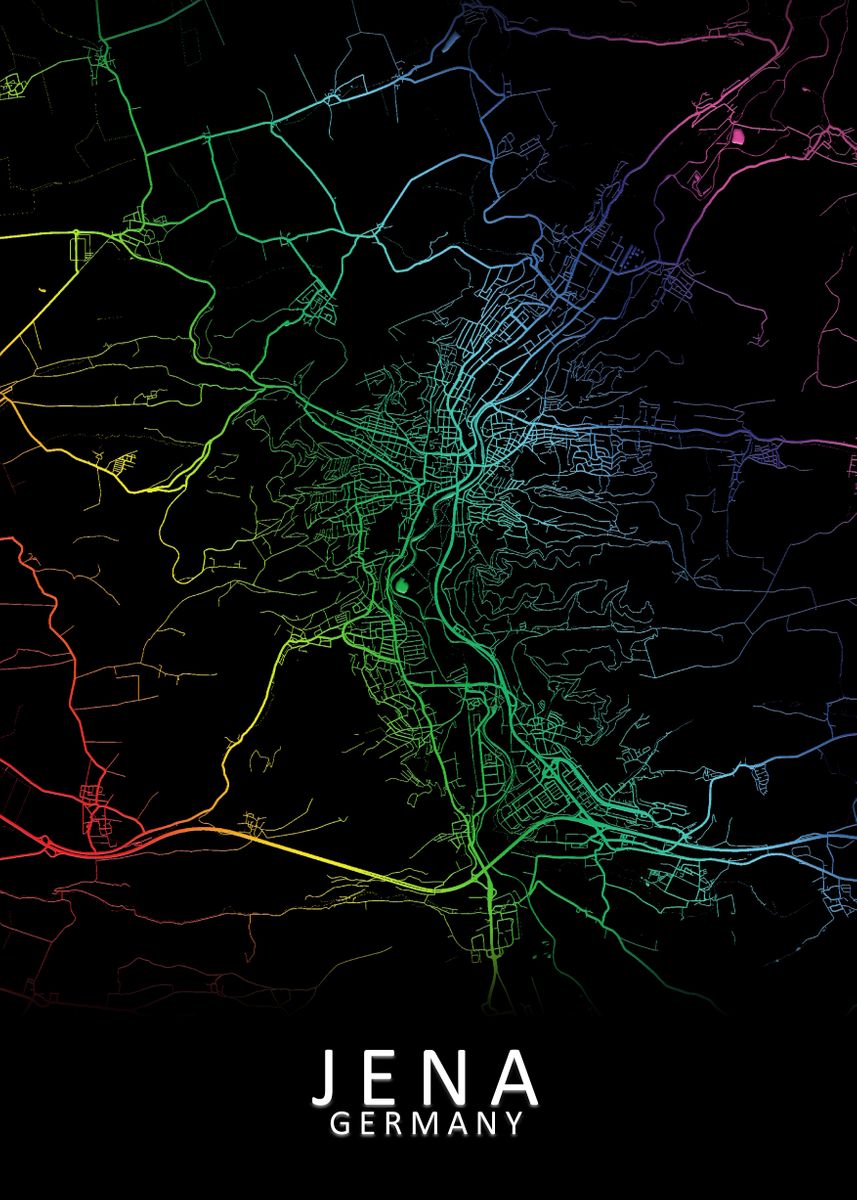 'Jena Germany City Map' Poster, picture, metal print, paint by City Map ...