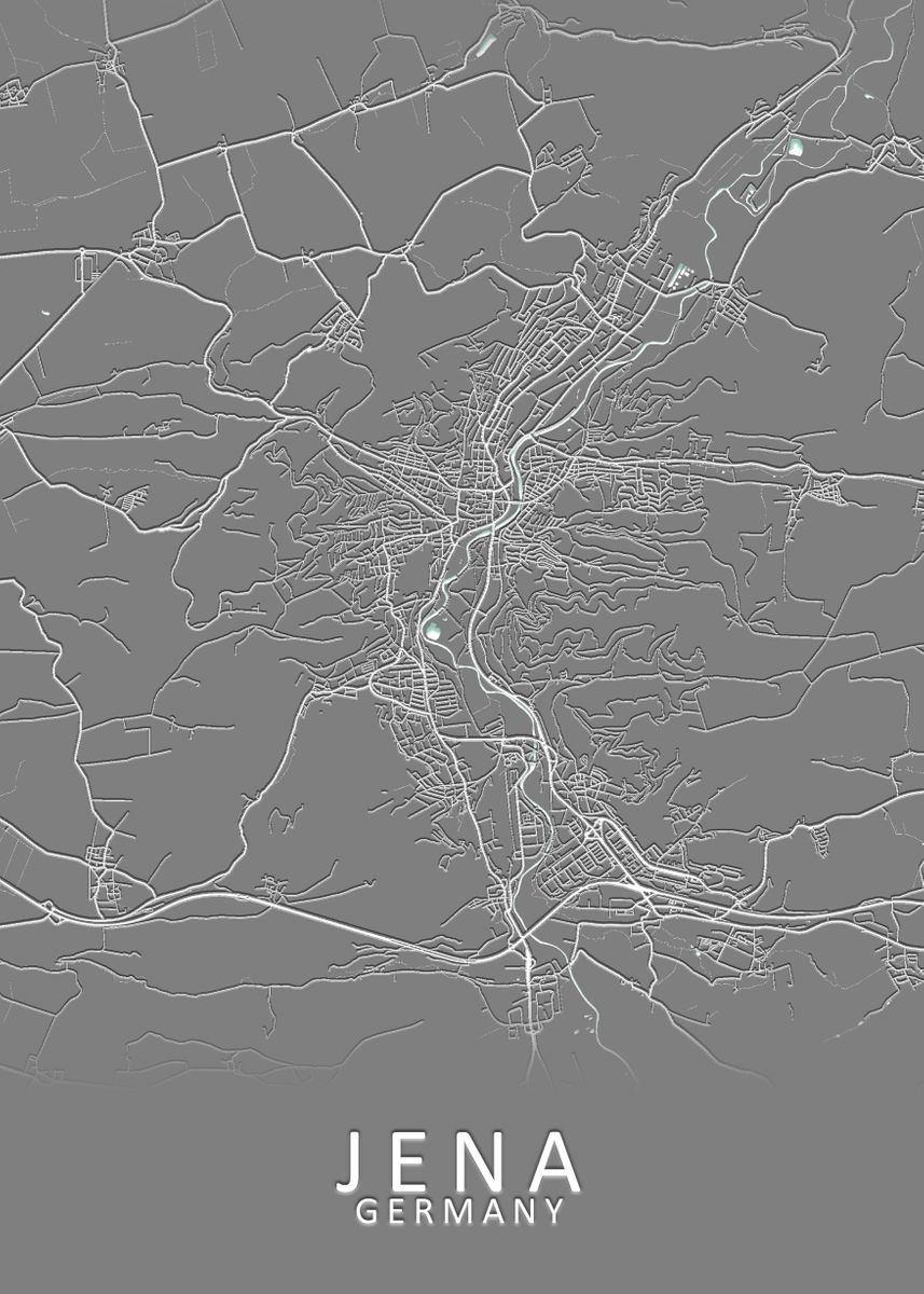 'Jena Germany City Map' Poster, picture, metal print, paint by City Map ...