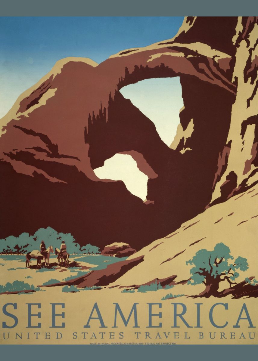 'Travel Poster America' Poster, picture, metal print, paint by Amy ...