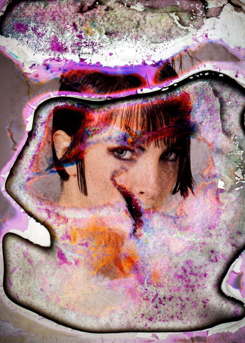 'Visage 4' Poster, picture, metal print, paint by Robert Twigg | Displate