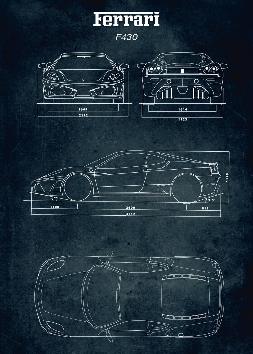 'No072 Ferrari F430' Poster, picture, metal print, paint by Xavier ...