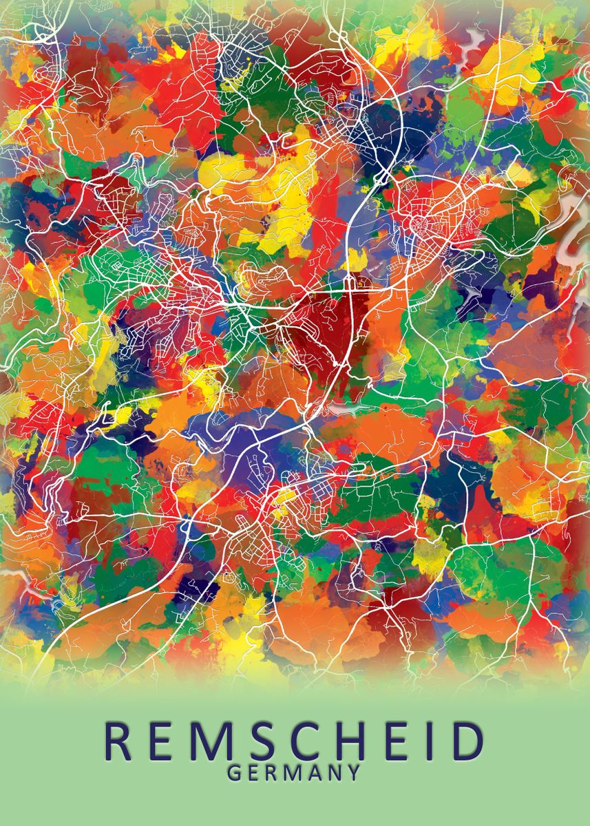 'Remscheid Germany City Map' Poster by City Map Art Prints | Displate