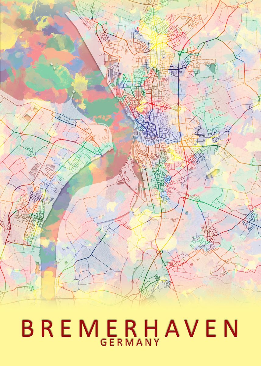 'Bremerhaven Germany Map' Poster by City Map Art Prints | Displate