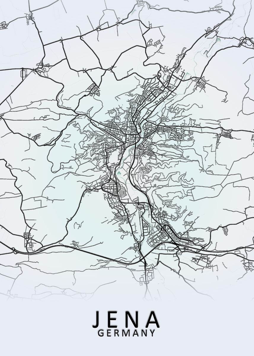 'Jena Germany City Map' Poster, picture, metal print, paint by City Map ...