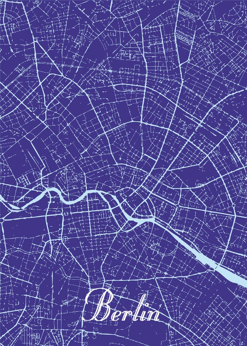 'Berlin Map' Poster, picture, metal print, paint by Edward Karczmarski ...