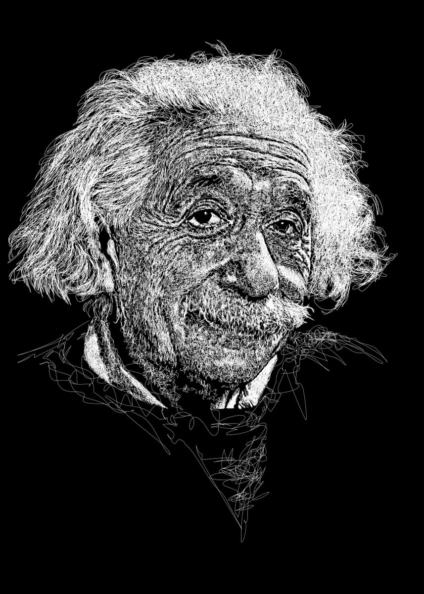 'Albert Einstein Sketch' Poster, picture, metal print, paint by Agung ...