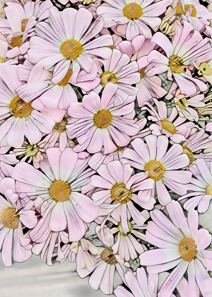 'abstract daisy in bloom' Poster by Ornella Bonomini | Displate