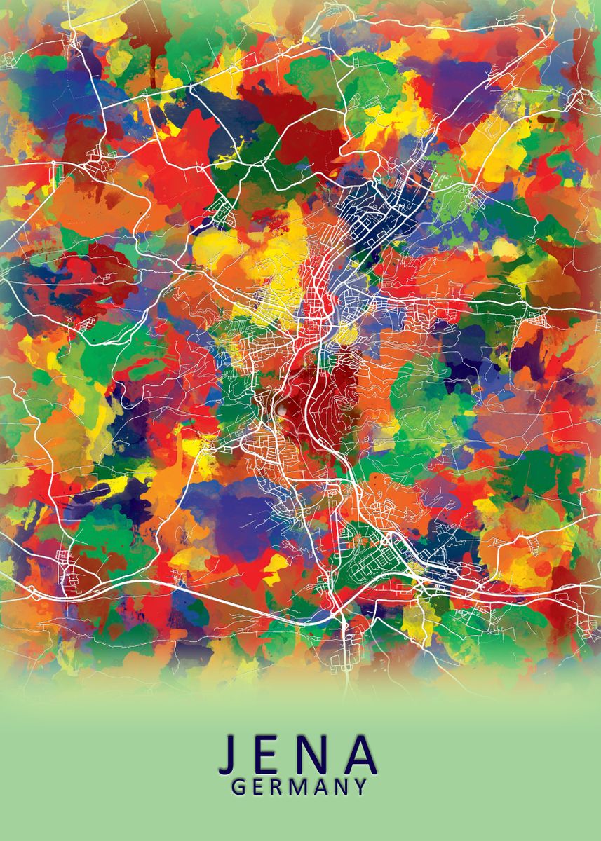 'Jena Germany City Map' Poster by City Map Art Prints | Displate