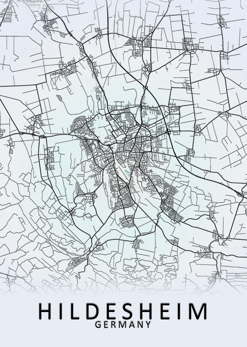'Hildesheim Germany Map' Poster, picture, metal print, paint by City ...