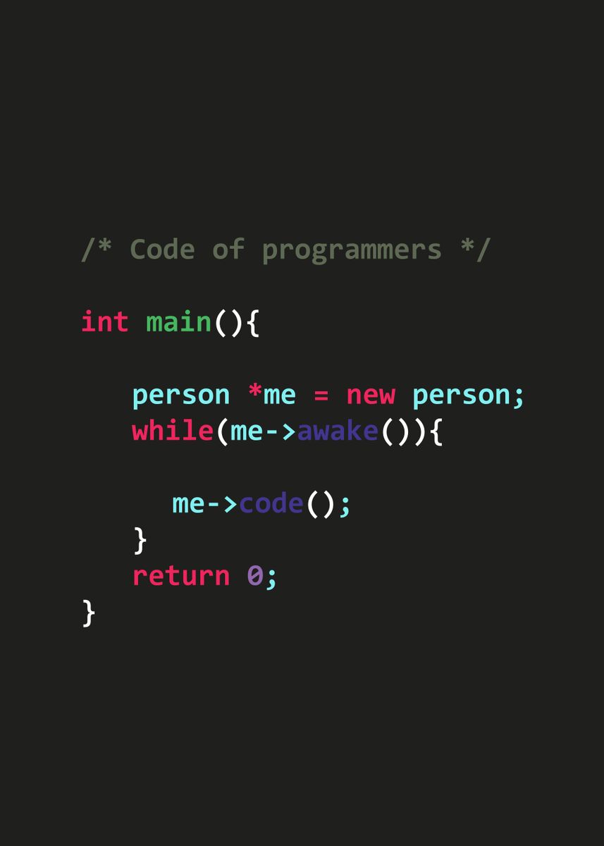 'Me New person C++' Poster by ProgrammerGirl | Displate