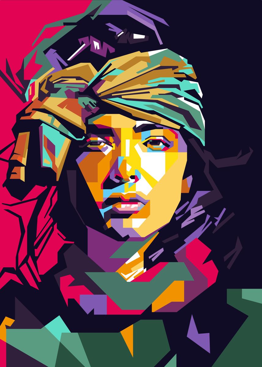 'The Apache' Poster, picture, metal print, paint by Ahmad Hanafi | Displate