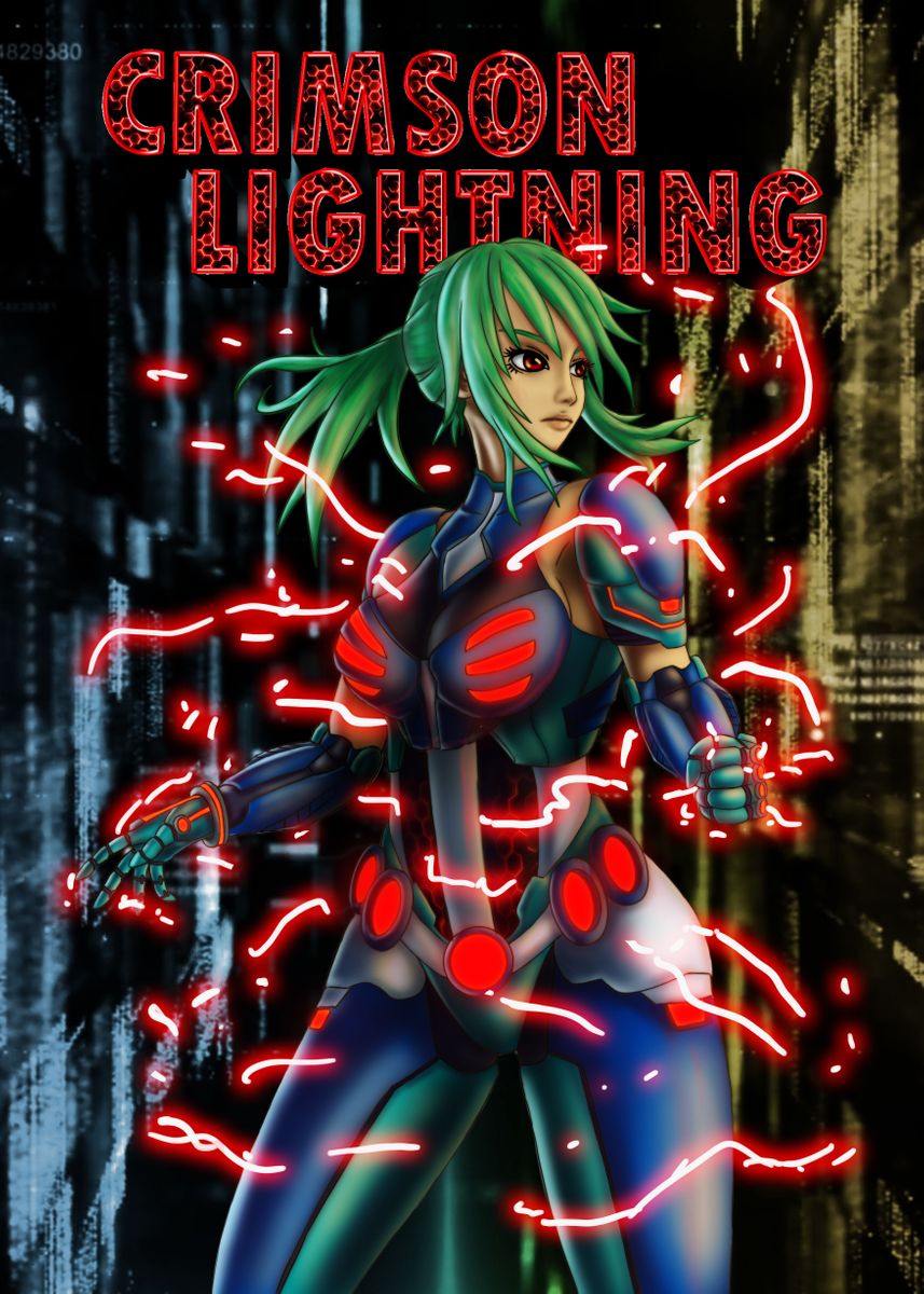 'Crimson Lightning ' Poster, picture, metal print, paint by Colin ...