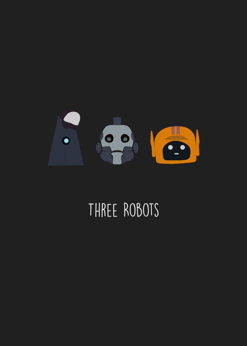 'Three Robots' Poster, picture, metal print, paint by Raef Kazi | Displate