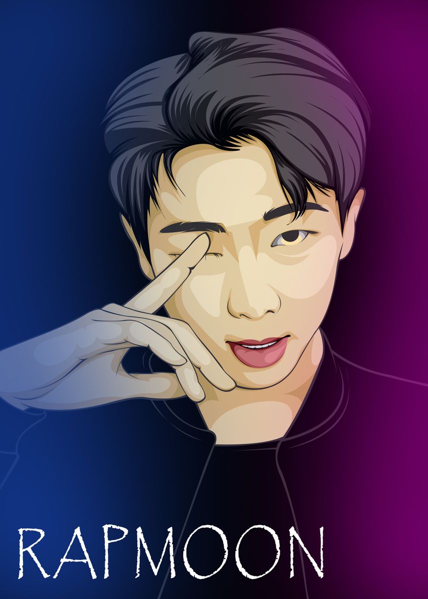 'rapmoon glowing' Poster, picture, metal print, paint by Ridwanart ...