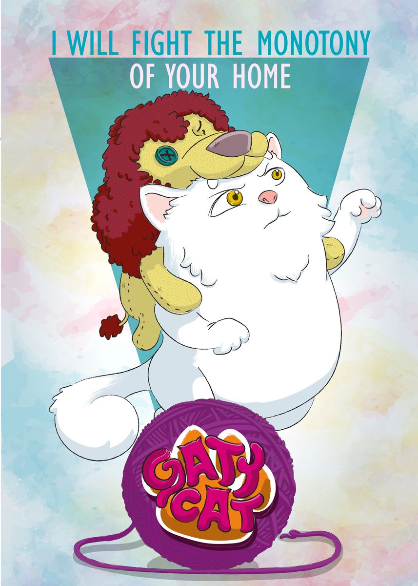 'CatyCat APR19' Poster, picture, metal print, paint by Reyes | Displate