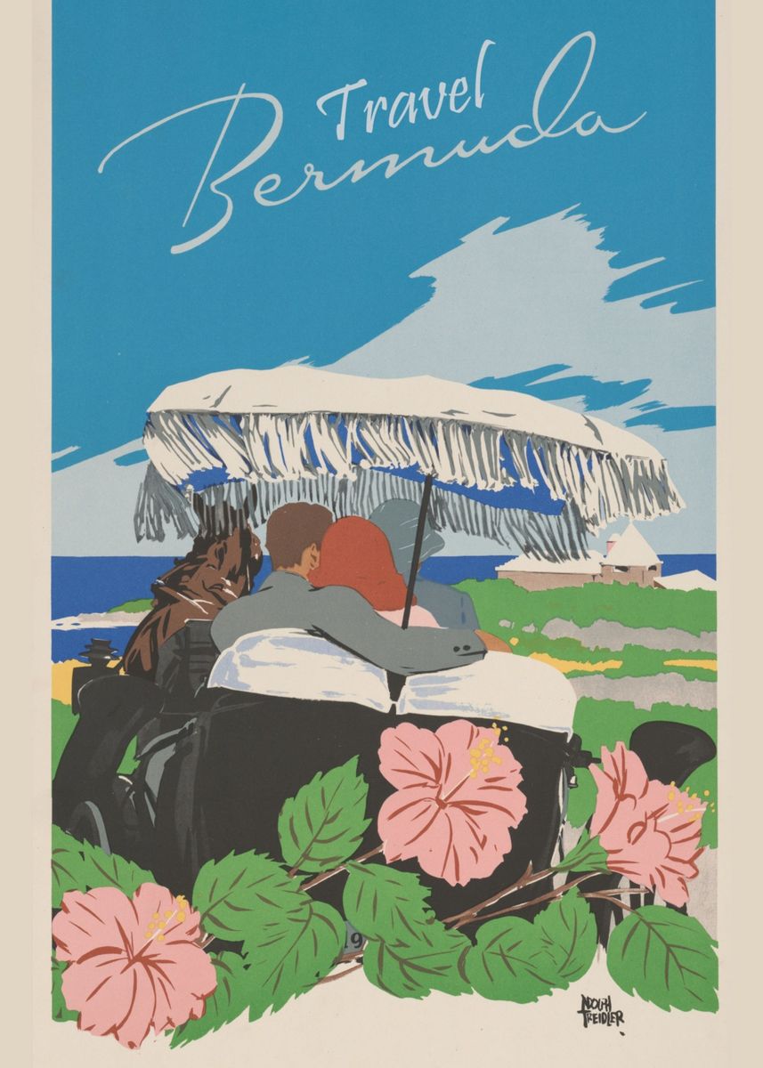 'Travel Poster Bermuda' Poster, picture, metal print, paint by Amy ...