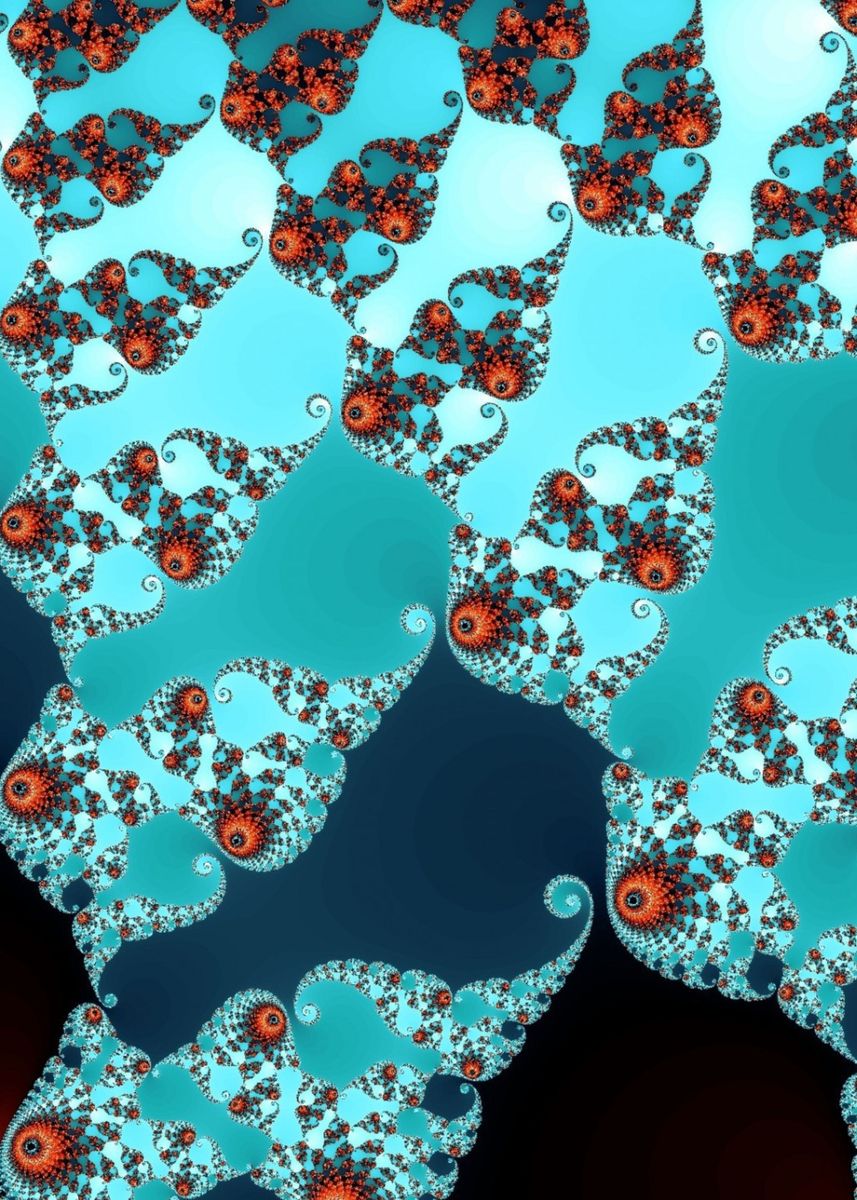 'Blue Fractals' Poster, picture, metal print, paint by Amy Hartman ...