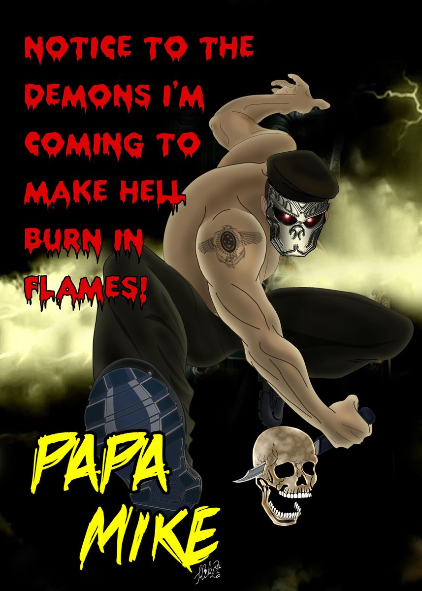 'PAPA MIKE' Poster, picture, metal print, paint by Érica Antunes | Displate