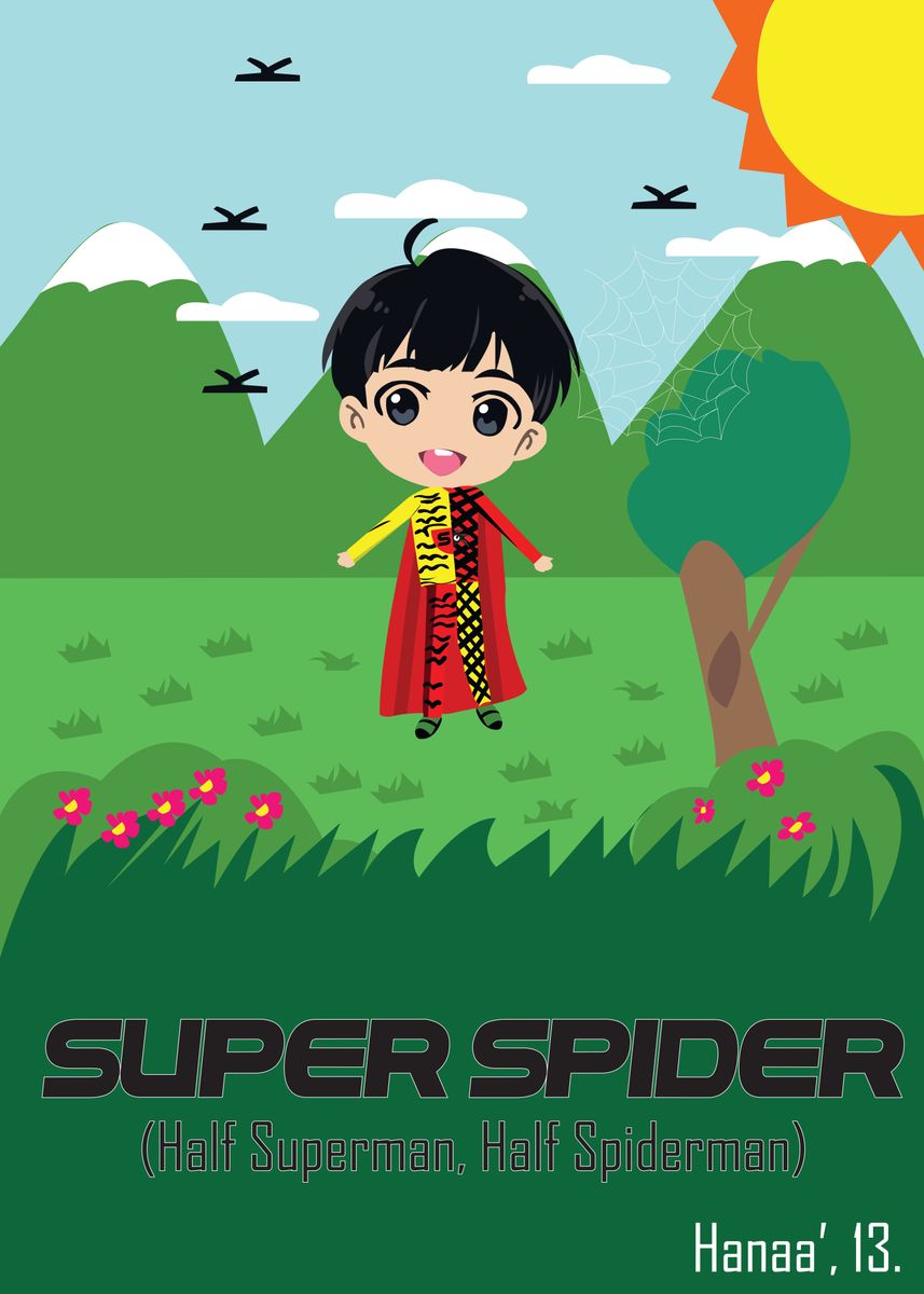 'Super Spider' Poster, picture, metal print, paint by Hanaa Khairuddin ...