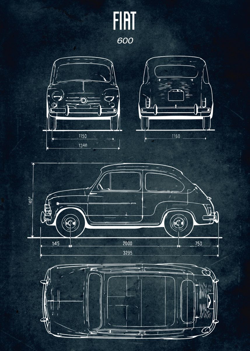 'No075 Fiat 600' Poster by Xavier Vieira | Displate