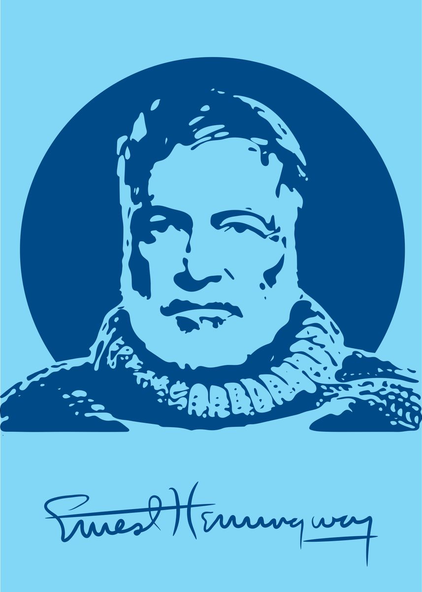'Ernest Hemingway' Poster, picture, metal print, paint by Orce Nineski ...