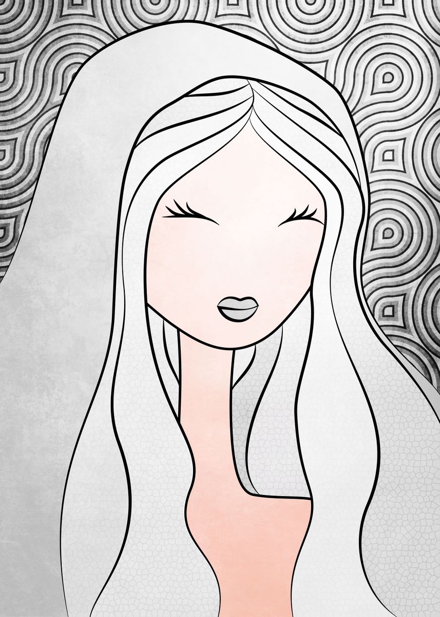 'Lady In Silver' Poster, picture, metal print, paint by Priscilla Lim ...