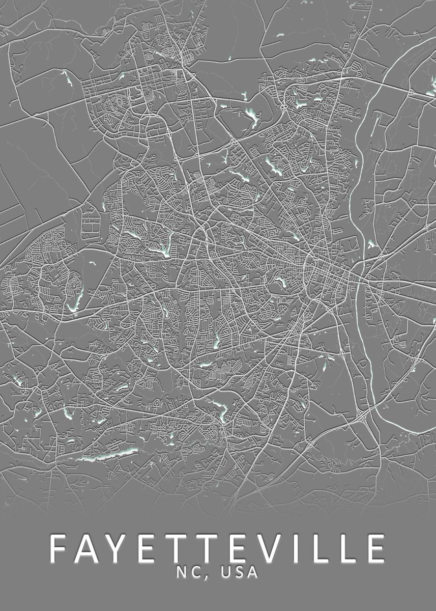 'Fayetteville USA City Map' Poster, picture, metal print, paint by City ...