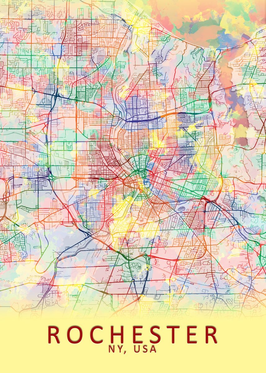 'Rochester USA City Map' Poster by City Map Art Prints | Displate