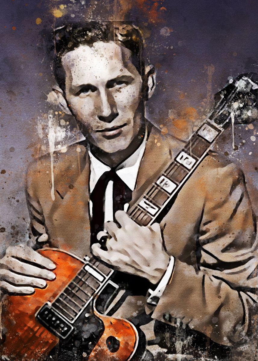 'Chester Burton Chet Atkins' Poster, picture, metal print, paint by ...