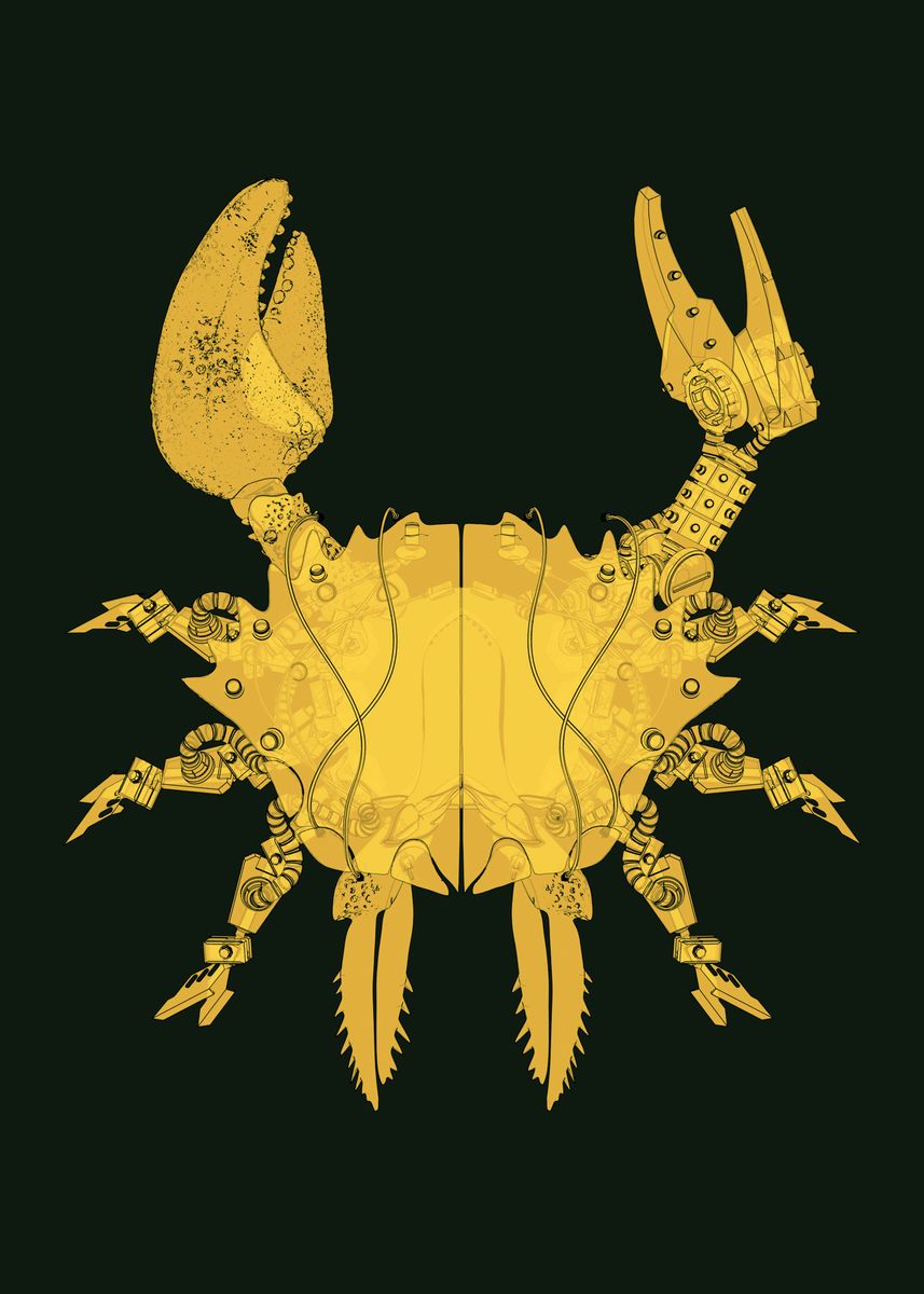 'CYBER CRAB' Poster, picture, metal print, paint by maxwell182 | Displate