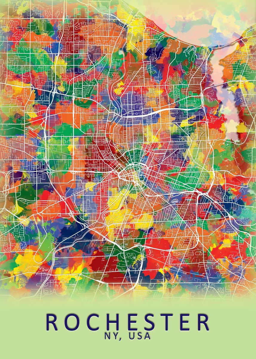 'Rochester USA City Map' Poster by City Map Art Prints | Displate